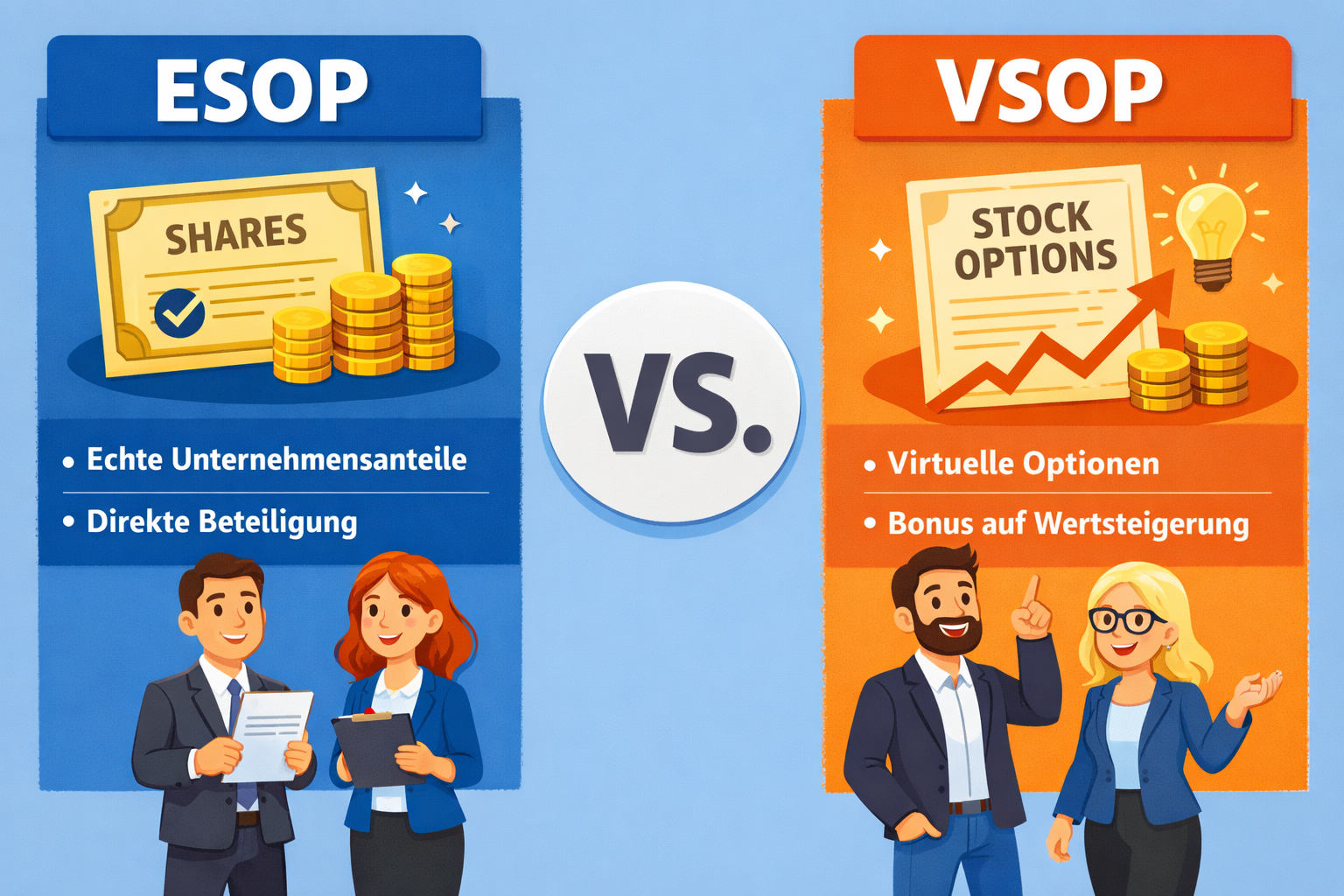ESOP and VSOP compared | Incentrium